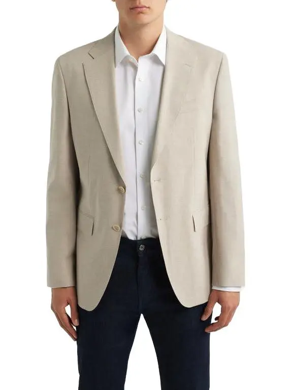 BOSS Huston Virgin Wool Blend Sportcoat - Open Beige