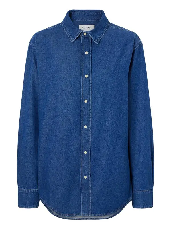 Matteau Denim Shirt With Mother-of-pearl Buttons - Blue