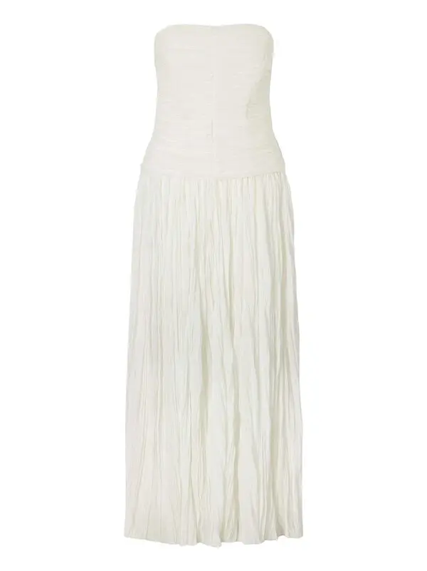 Simkhai Danielle Crinkled Bustier Gown - Ivory