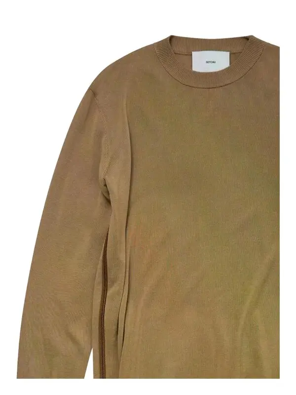 SETCHU Zip-detail Knit Sweater - Brown