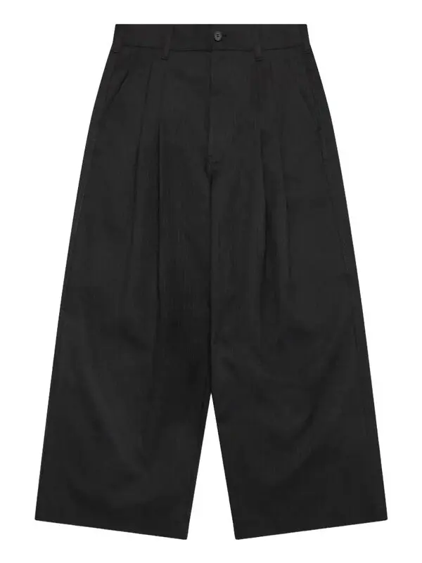 Comme Des Garçons Pleated Pinstripe Trousers - Blue