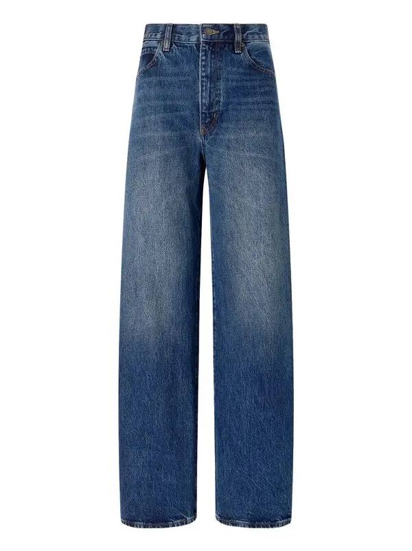FRAME The Bow High-rise Wide-leg Jeans - Blue