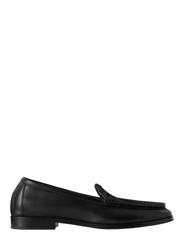 Bottega Veneta Silenzio Leather Loafers - Black