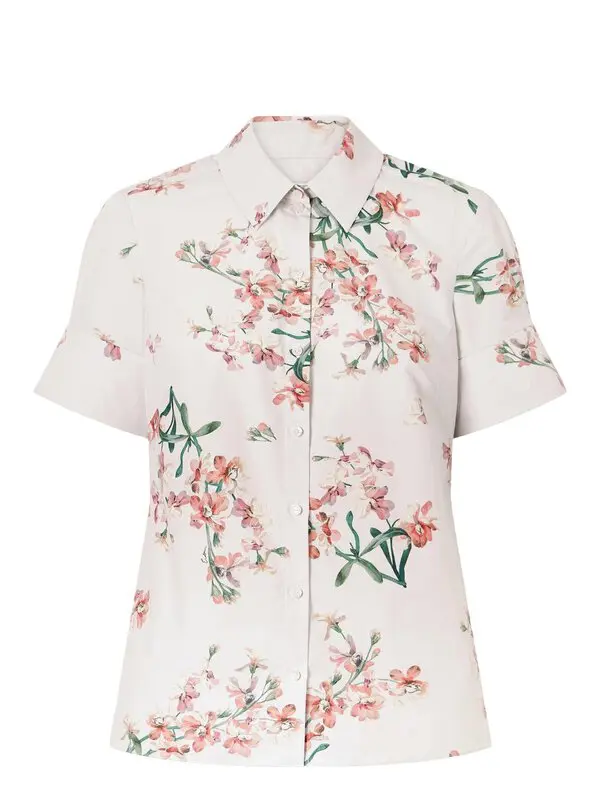 Erdem Floral-print Cotton-poplin Shirt - White