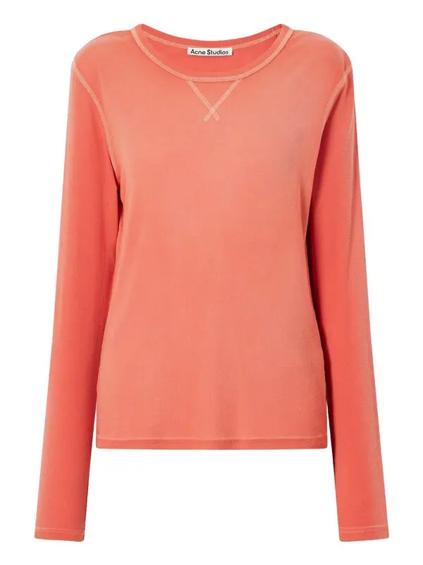 Acne Studios Einso" Ribbed Jersey Printed T-shirt - Orange