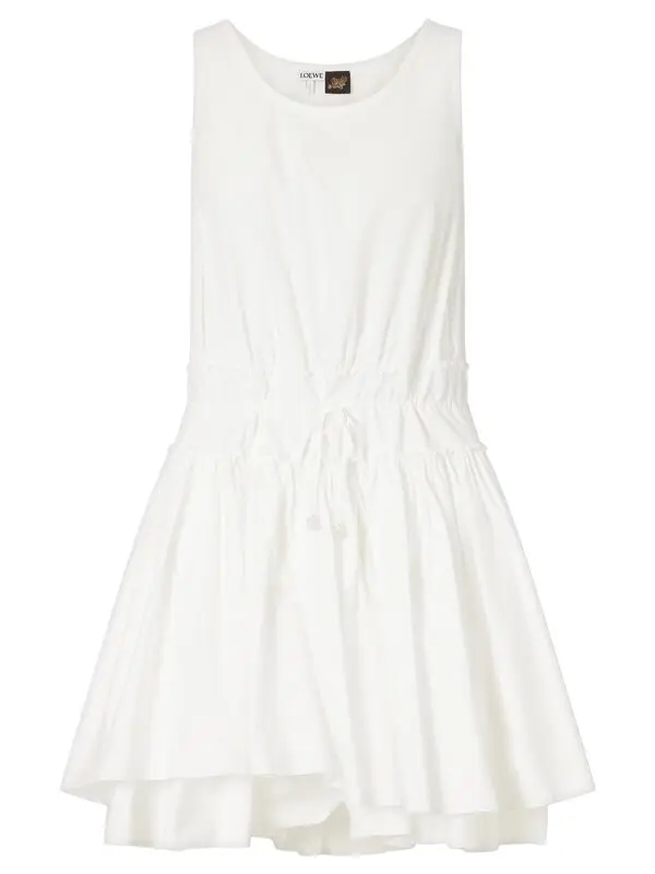 Loewe Cotton-poplin Mini Dress - White