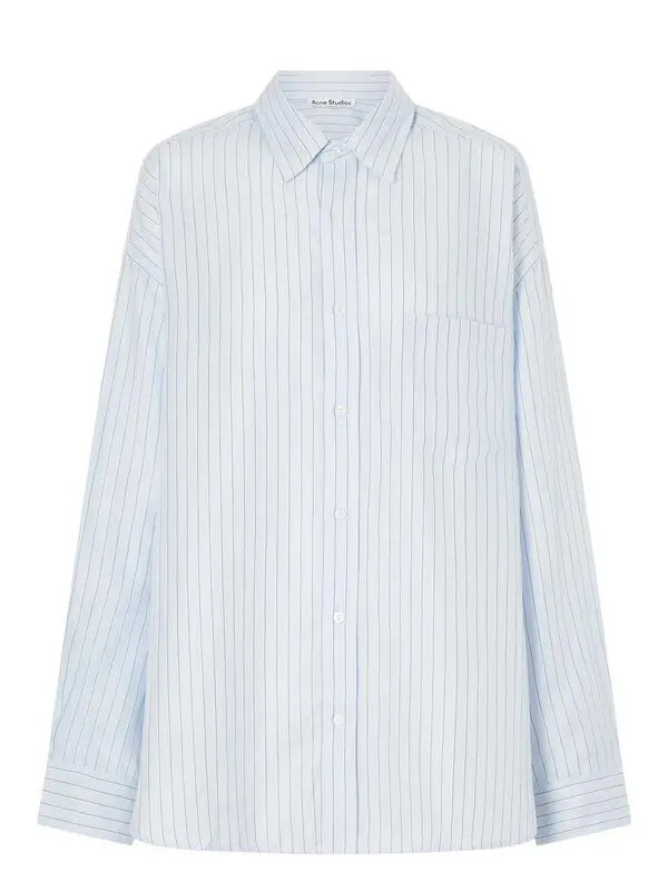 Acne Studios Soffia Striped Oversized Shirt - Blue