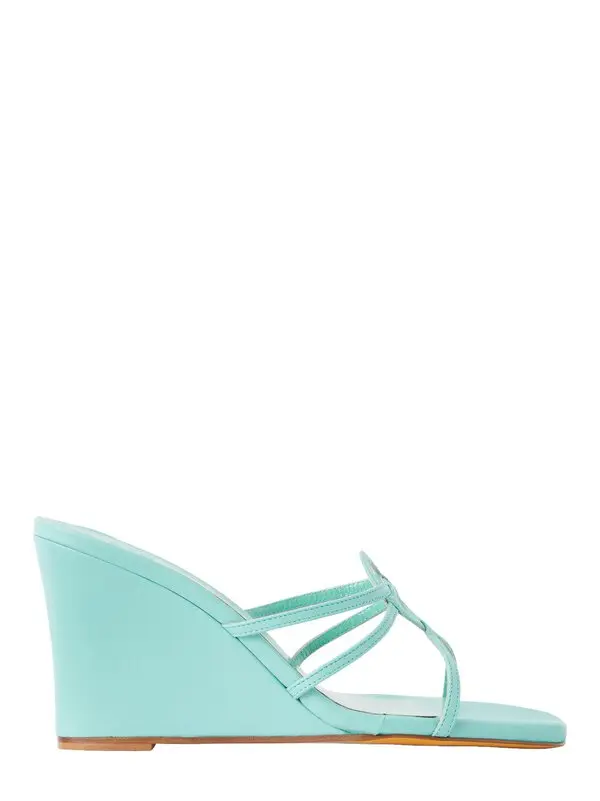 MARYAM NASSIR ZADEH Opera Leather Wedge Sandals - Blue