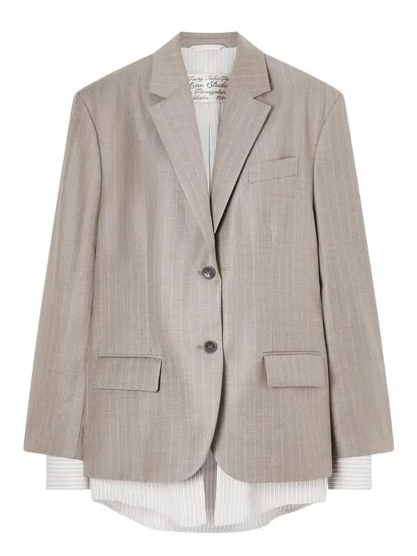 Acne Studios Julago Mels Pinstripe Wool Blazer - Gray