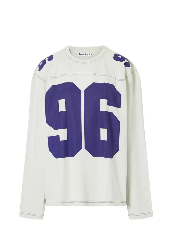 Acne Studios Printed Cotton-jersey Sweater - Neutrals