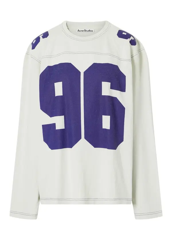 Acne Studios Printed Cotton-jersey Sweater - Off-white