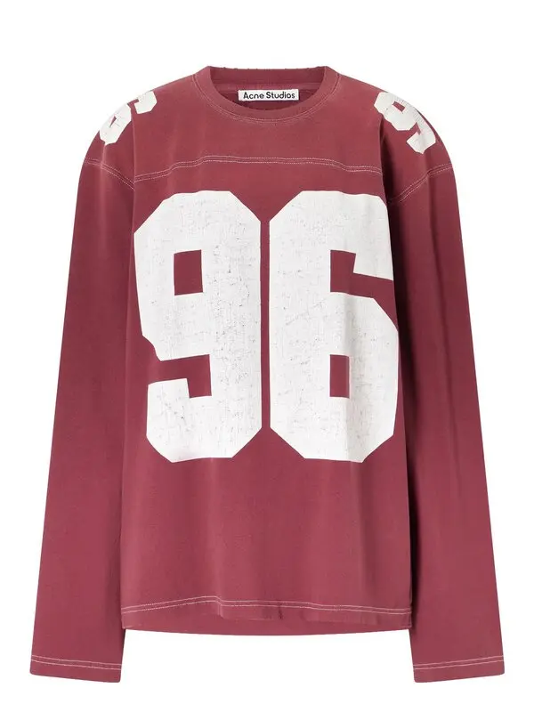 Acne Studios Exfold' Printed Cotton-jersey Sweater - Red