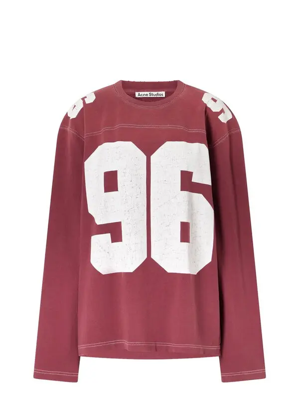 Acne Studios Exfold' Printed Cotton-jersey Sweater - Red