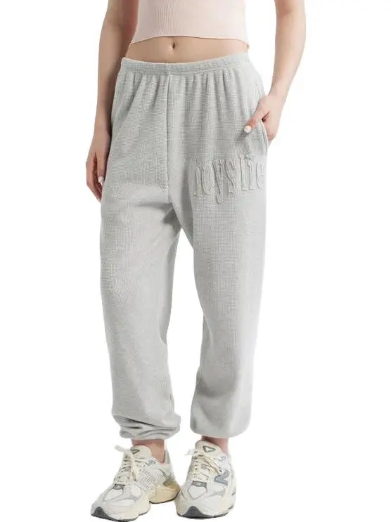 BOYS LIE Thermal Knit Sweatpants - Heather Grey