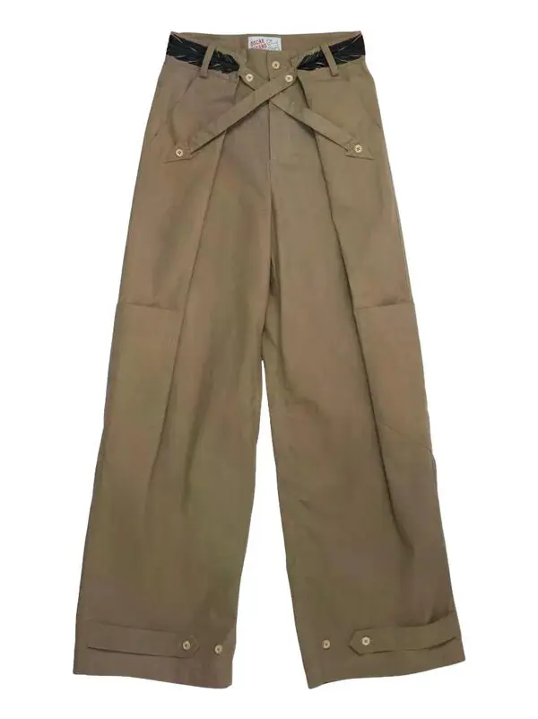 OSCAR OUYANG Beige Cross-over Waist Trousers - Neutrals