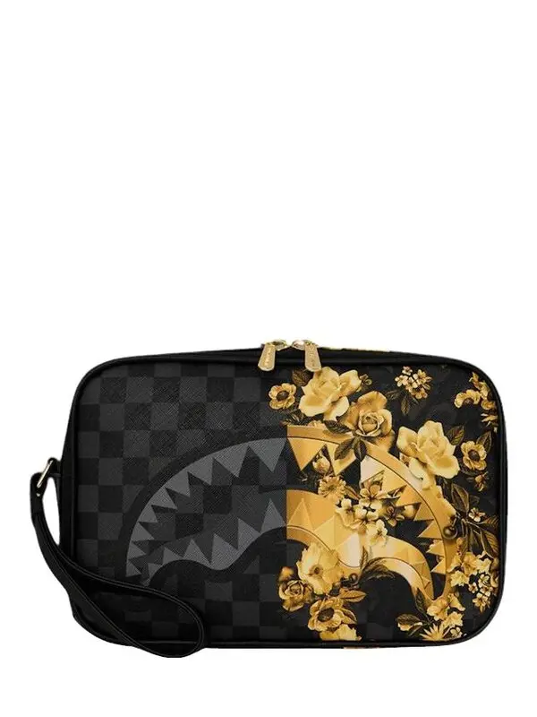 SPRAYGROUND Floral Remix Toiletry Brick - Black/gold
