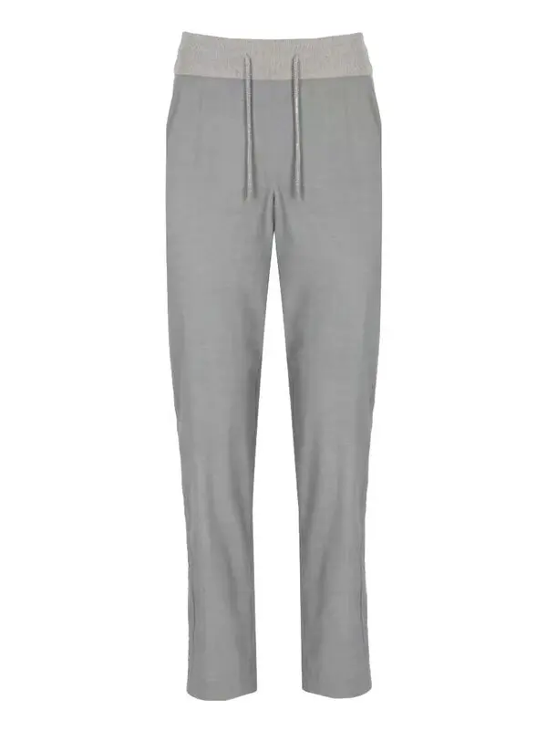 PANICALE Drawstring Side-stripe Trousers - Grey