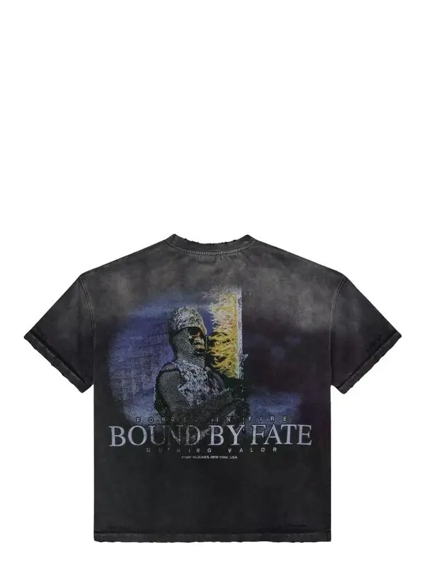 VALE FOREVER Graphic-print Distressed-effect T-shirt - Black