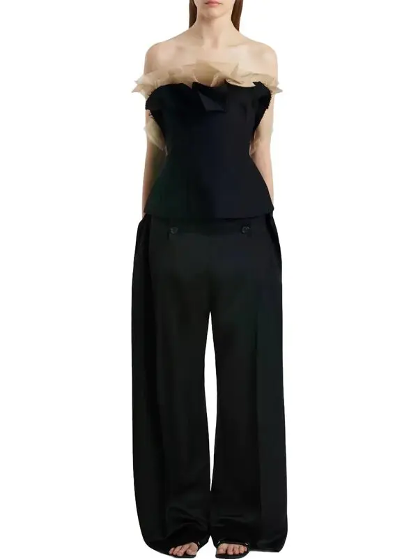 Khaite Buttons Front Trousers - Black