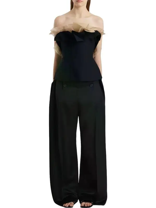 Khaite Buttons Front Trousers - Black