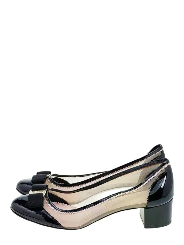 FERRAGAMO Vara Bow Mesh Pumps - Black