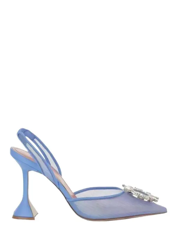 Amina Muaddi Begum Crystal-embellished Slingback Pumps - Blue