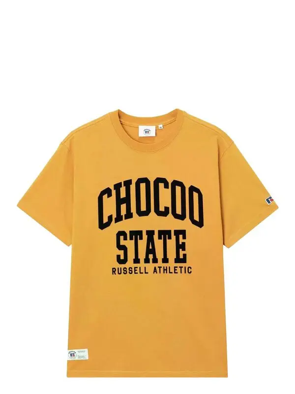 CHOCOOLATE Logo-print Crew-neck T-shirt - Yellow
