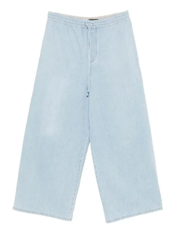 Loewe Wide Leg Drawstring Trousers - Sky Blue