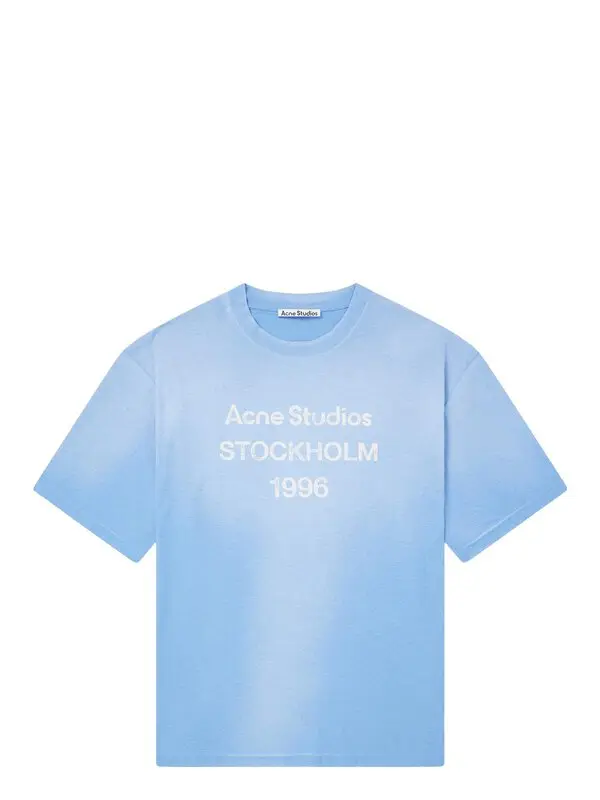 Acne Studios Logo-print Cotton T-shirt - Blue