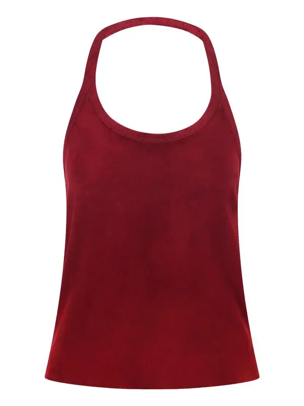 Stouls Suede Halterneck Tank - Red