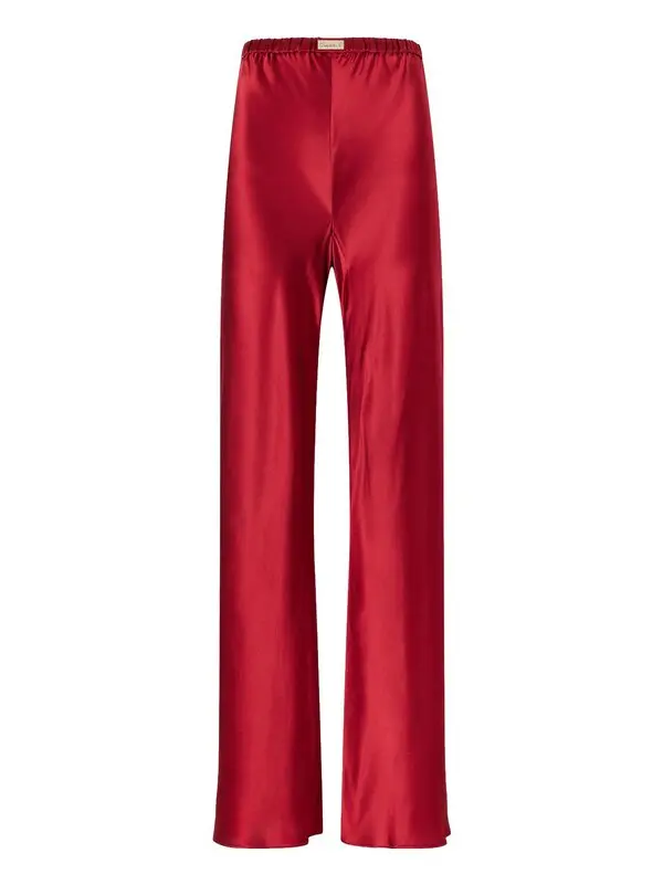 Comme Si Silk-charmeuse Wide-leg Pants - Red