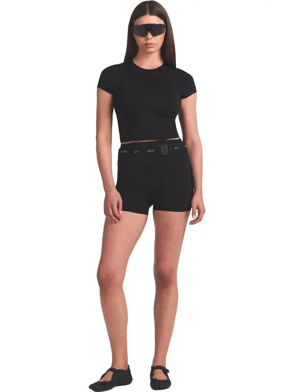 SKIMS Cropped Corset Tee - Obsidian