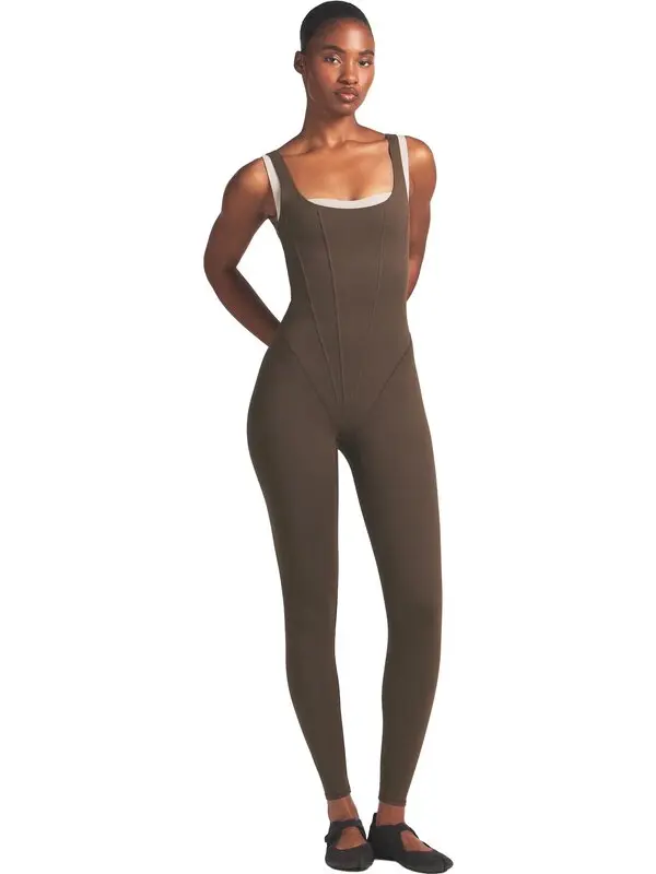 SKIMS Corset 29" One Piece - Dark Sepia