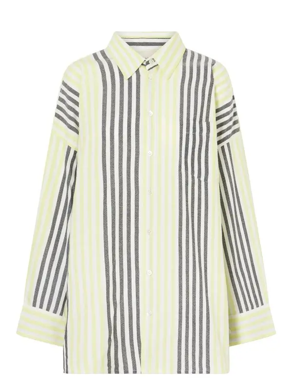 MARRAKSHI LIFE Striped Cotton Shirt - Yellow