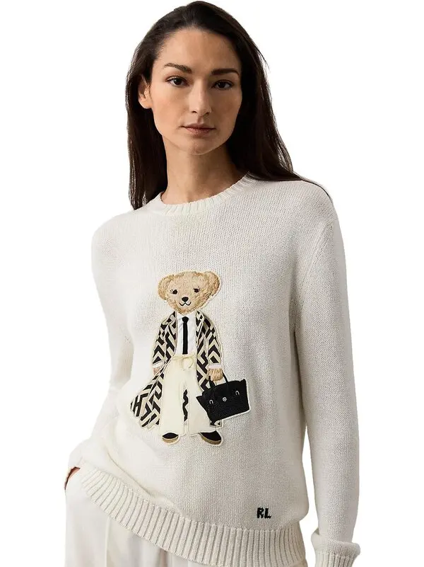 Ralph Lauren Polo Bear Silk Crewneck Sweater - Cream
