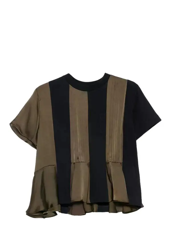 Sacai Short Sleeve Pleated T-shirt - Blue
