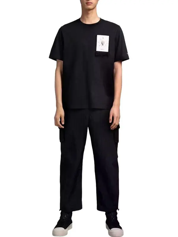 PORTS V Heart-patch Frayed T-shirt - Black