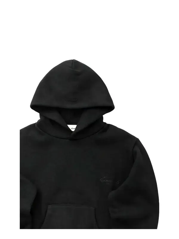 Fear Of God Essentials Logo-print Cotton Hoodie - Black
