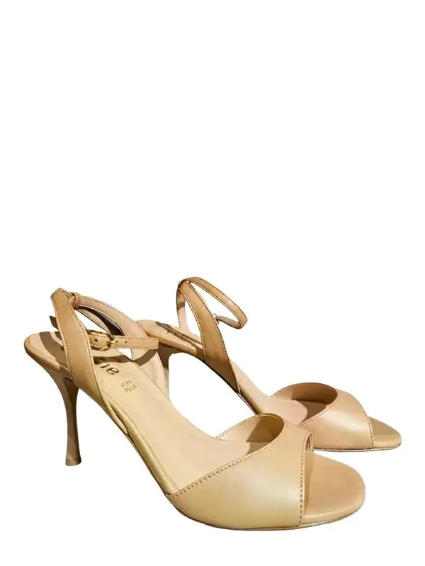 POCHE PARIS Buckle-fastening Leather Sandals - Neutrals