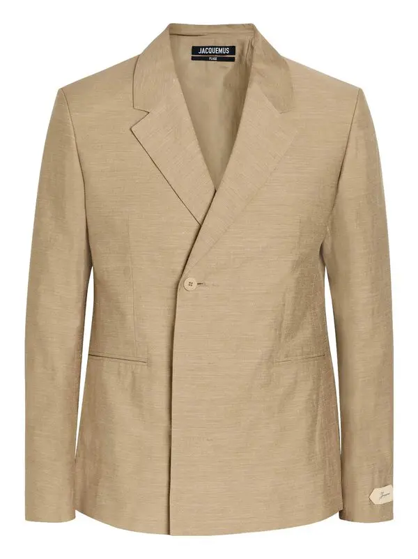 Jacquemus La Veste Melo Slubbed Linen-blend Blazer - Beige