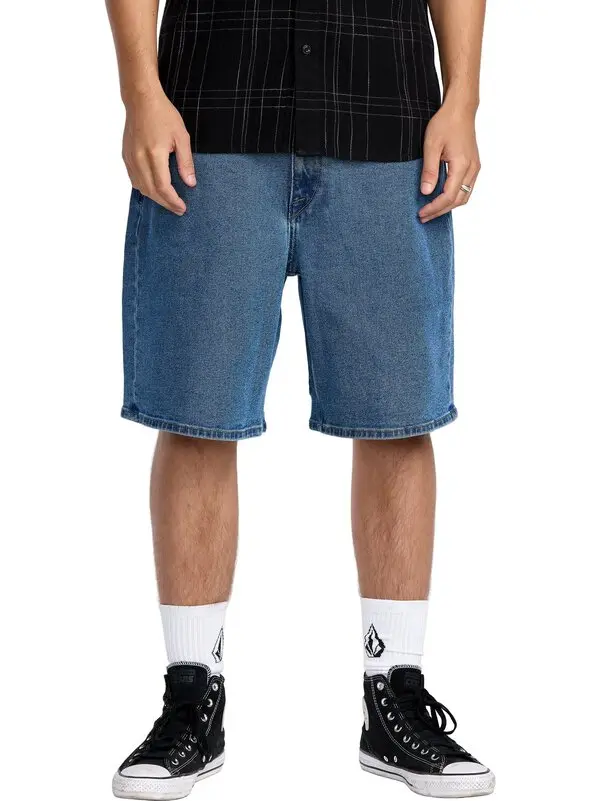 Volcom Billow Denim Shorts - Deep River Blues