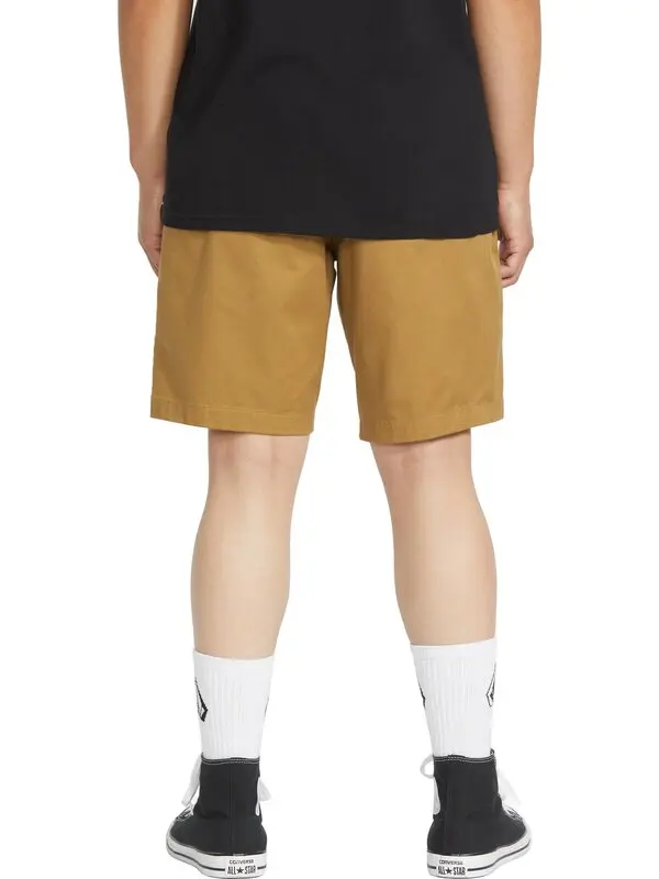 Volcom Frickin Elastic Waist Shorts - Dark Khaki