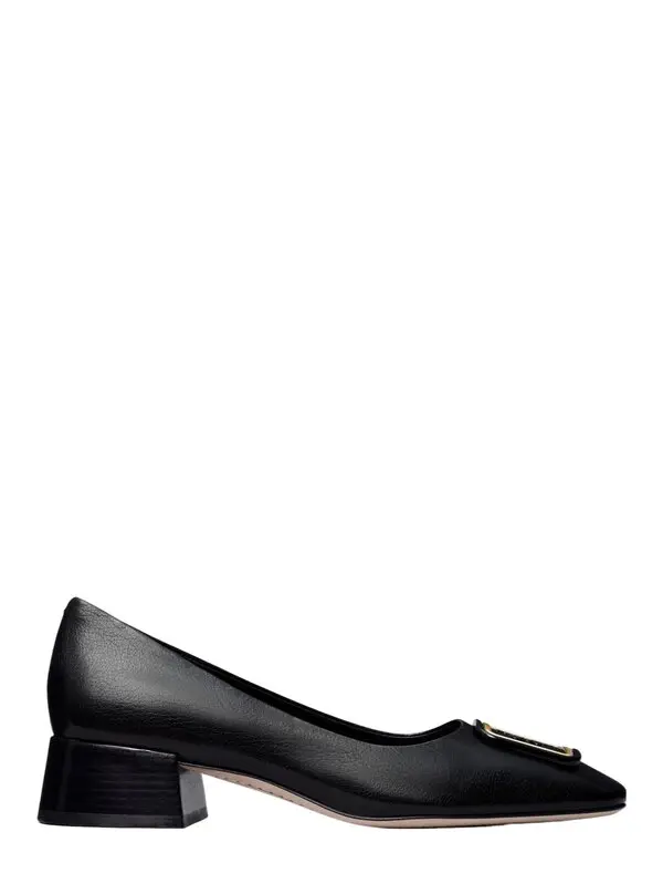 Tory Burch Georgia Leather Square Toe Pumps - Deep Black