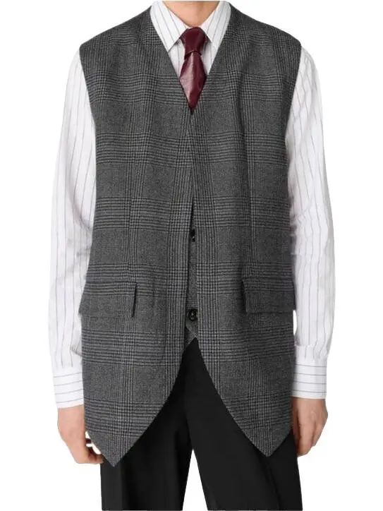 Bottega Veneta Prince Of Wales Wool Waistcoat - Black