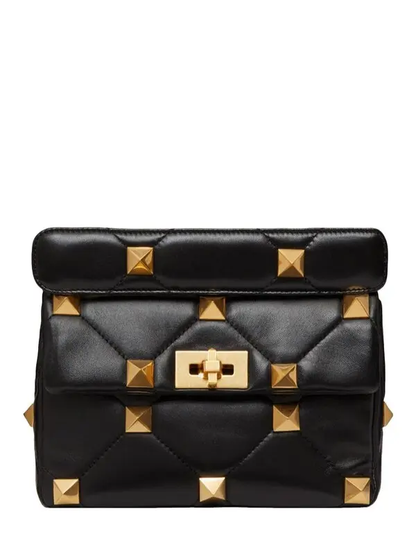 Valentino Garavani Roman Stud Medium Shoulder Bag - Black
