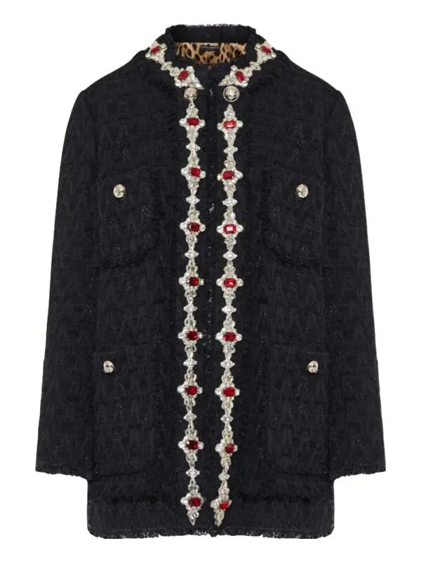 Dolce & Gabbana Embellished Long-sleeved Jacket - Black