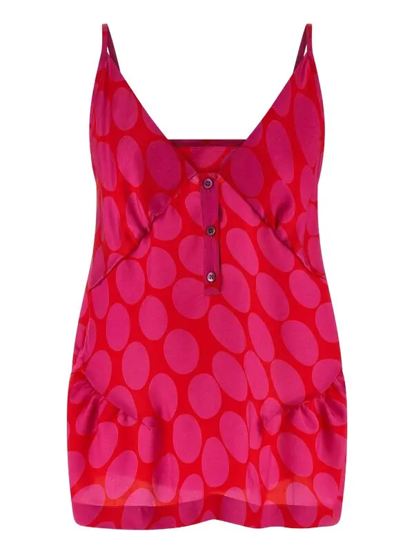 Dries Van Noten Cali Polka Dot Camisole - Red