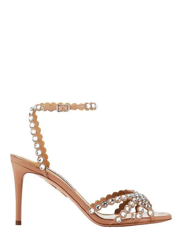 AQUAZZURA Tequila Embellished Heeled Sandals - Pink