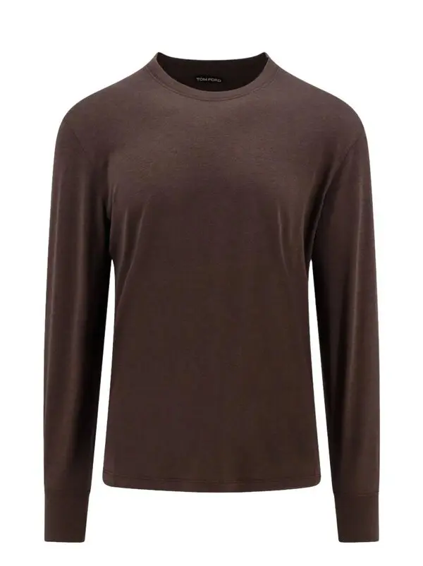 TOM FORD Crewneck Long-sleeved T-shirt - Black