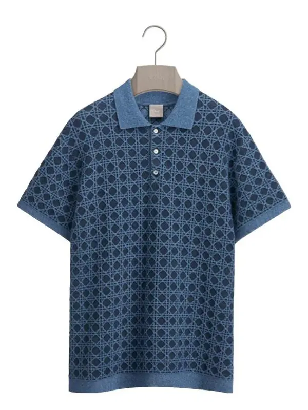 Dior Dioriviera Cannage Polo Shirt, Regular Fit - Blue